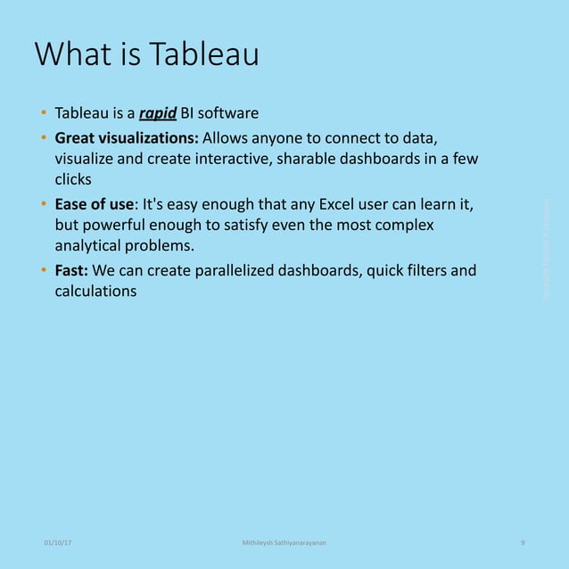 Introduction to Tableau | PPTX | Databases | Computer Software and Applications