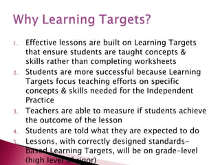 Learning Targets Edi | PPT