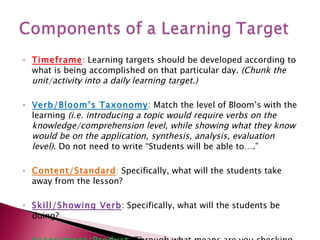 Learning Targets Edi | PPT