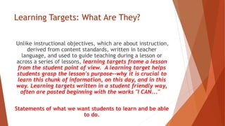 Learning targetsand i can statements power point | PPTX