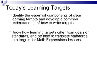 Learning Targets | PPT