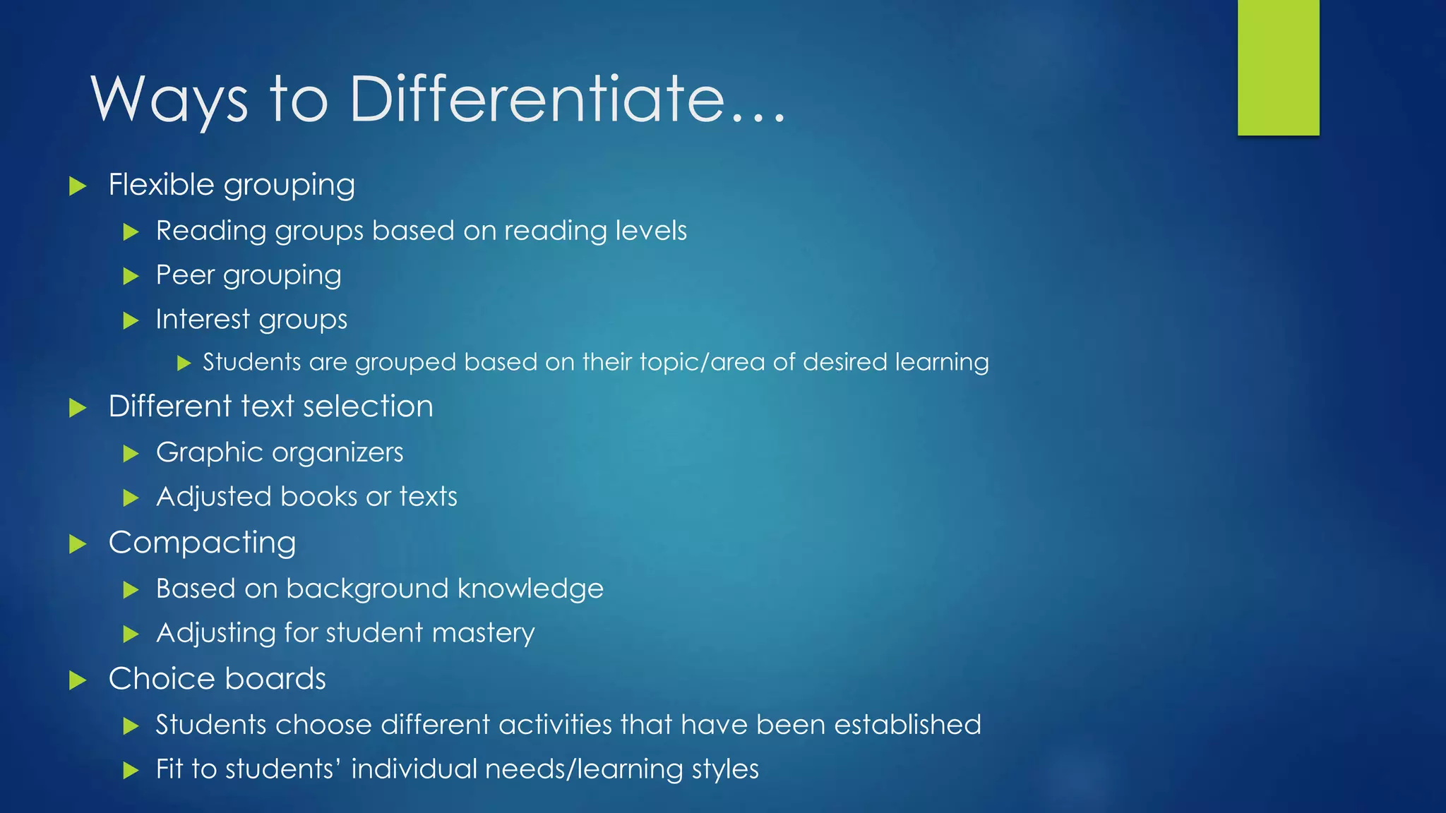 Learning team a differentiating instruction-mte 533-week 3 | PPTX ...