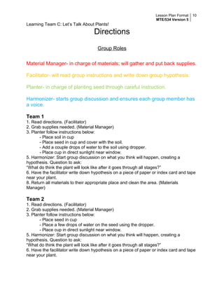 Learning team c integrated unit | DOC | Gardening | Home & Garden