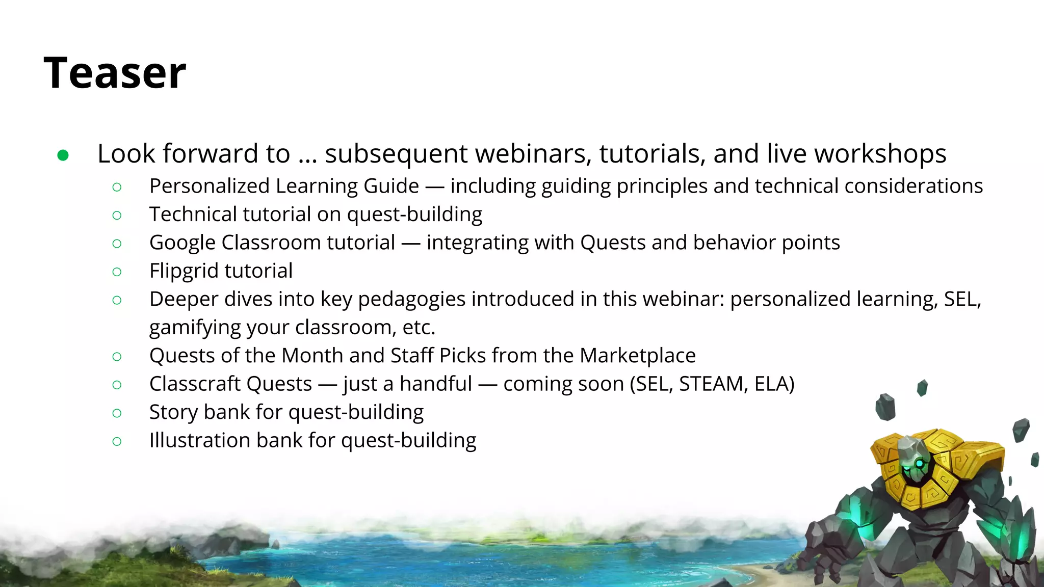 Classcraft Webinar: How to Build a Quest in 15 Minutes | PDF