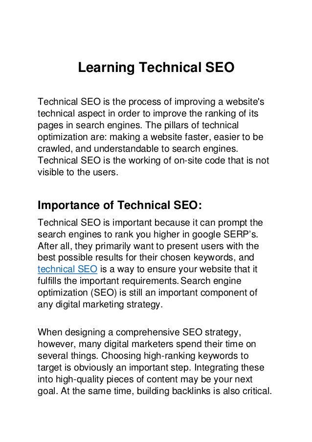 Learning Technical SEO