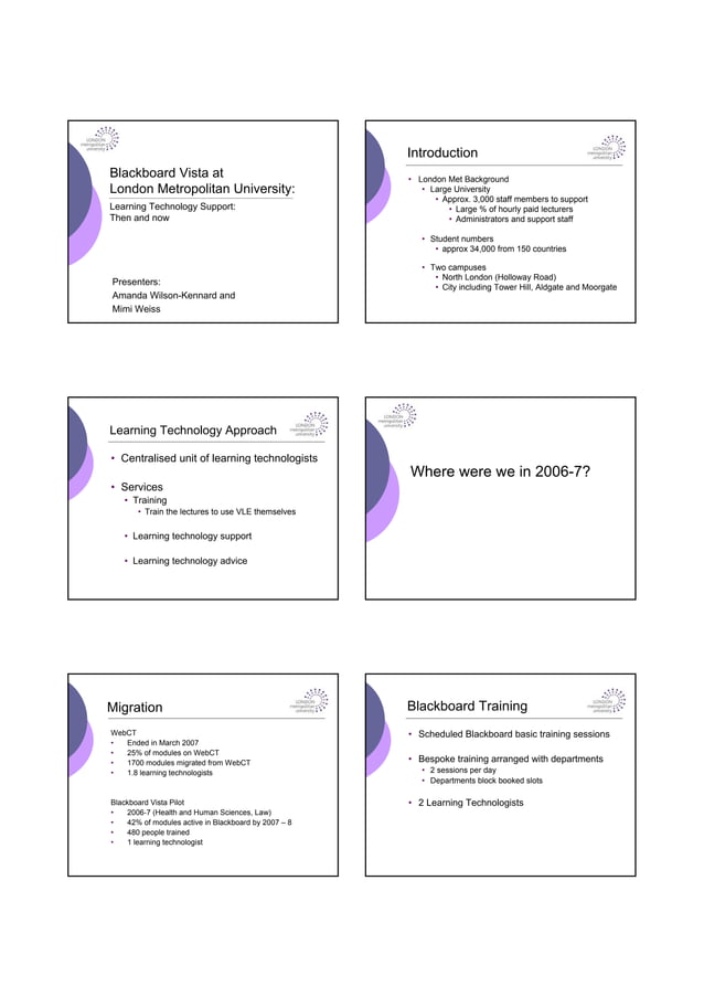 Learning technology support then and now