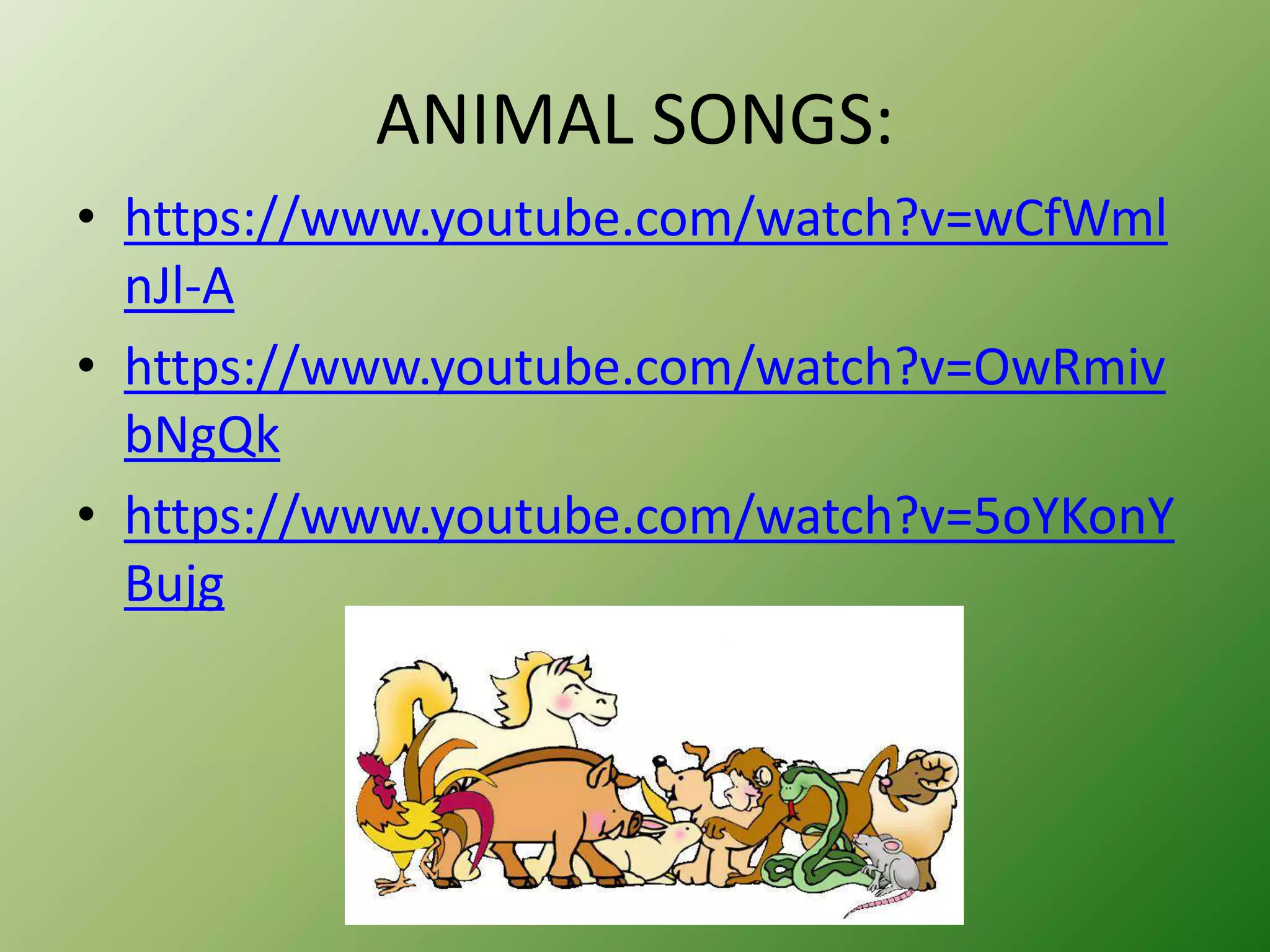 Learning the animals | PPTX