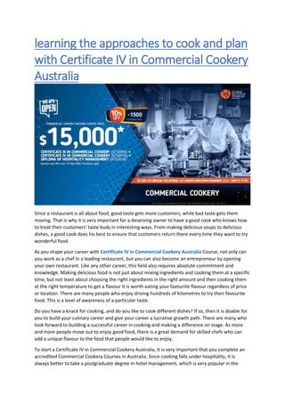Commercial Cookery | PDF