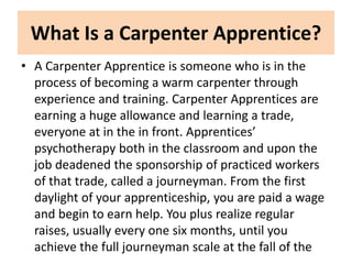 Carpenter Trainee | PPTX
