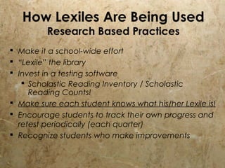 Learning the Lexile | PPT