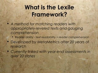 Learning the Lexile | PPT