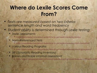 Learning the Lexile | PPT