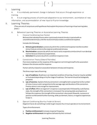 Learning theories | DOCX