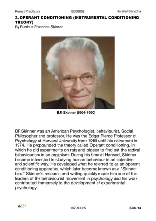 Learning theories- Behaviourism | PDF