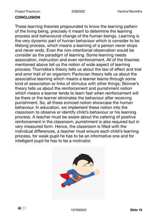 Learning theories- Behaviourism | PDF