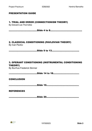 Learning theories- Behaviourism | PDF