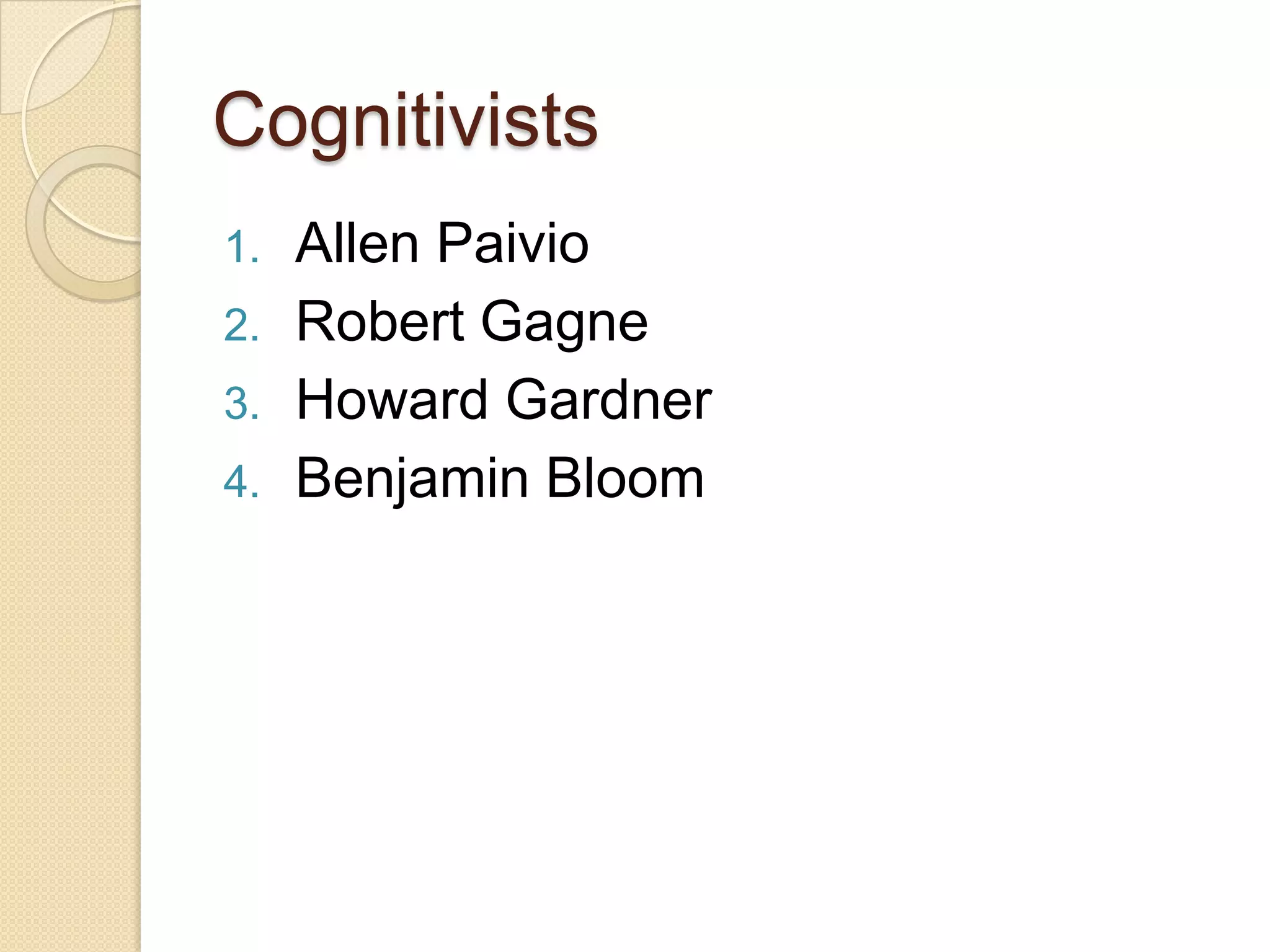 Learning Theories-Cognitive | PPTX