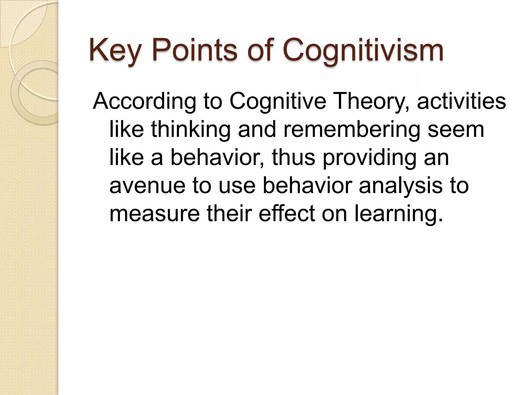 Learning Theories-Cognitive | PPTX