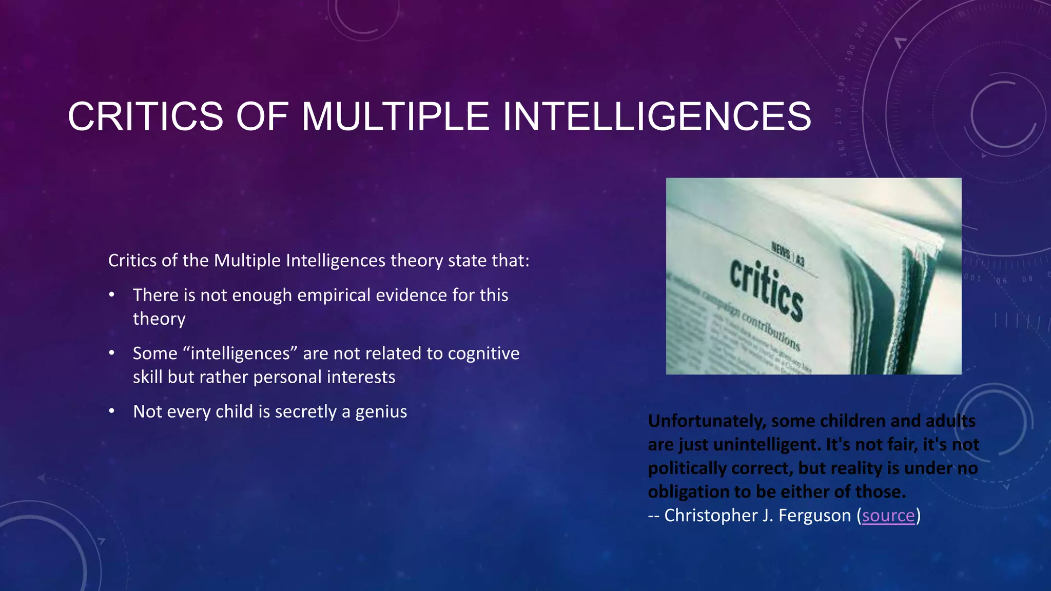 Learning theories multiple intelligences | PPTX | Educational Assessment | Education