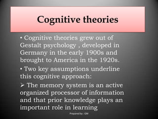 Learning theories and memory | PPTX