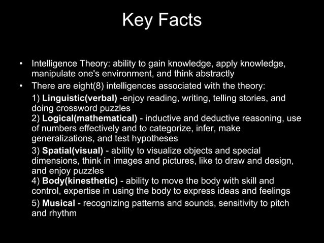 The Theory of Multiple Intelligences | PPT