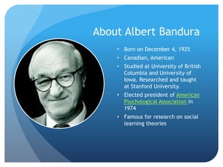 Bandura and Social Learning Theories | PPTX