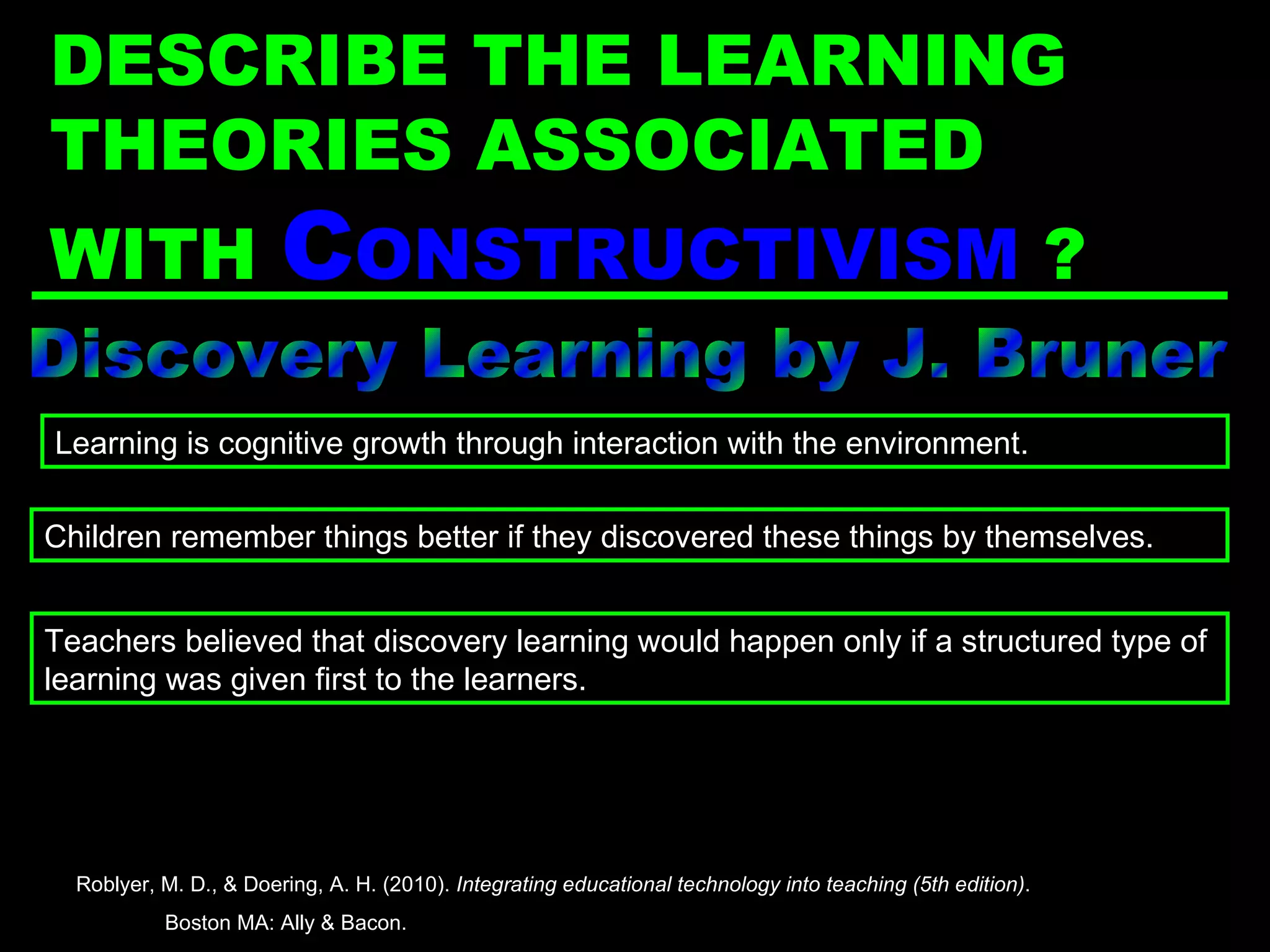Learning theories for technology integration | PPT