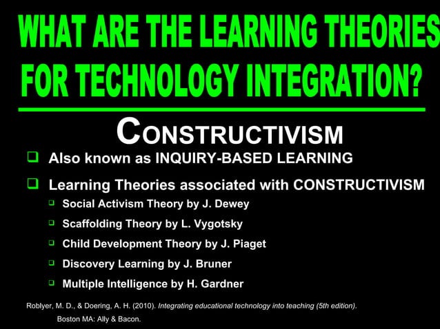 Learning theories for technology integration | PPT