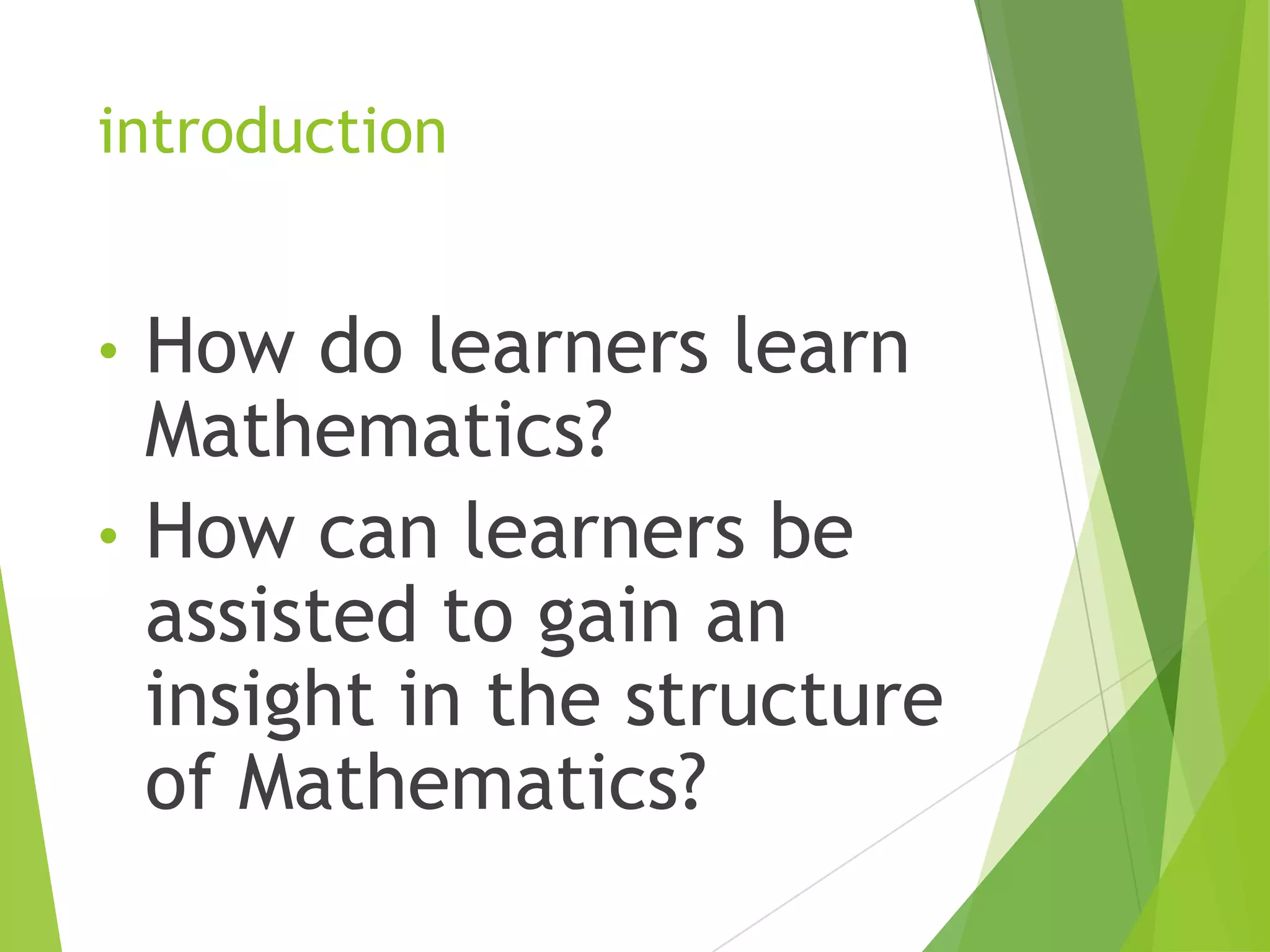 Learning theories in mathematics | PPTX