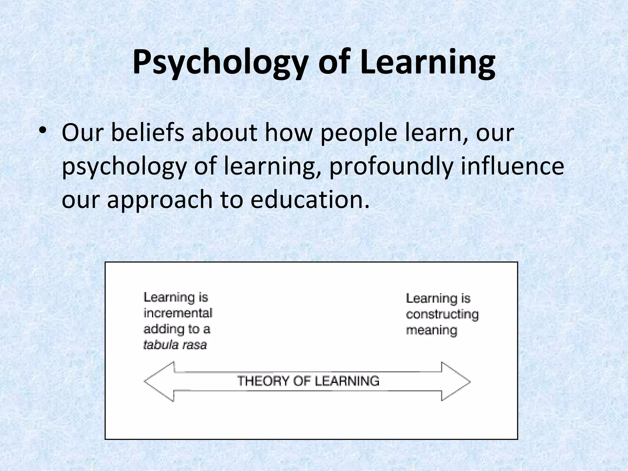 Learning theories, intellectual skills, cognitive skills, psychomotor ...