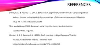 Learning theories that impact adult education & training | PPTX