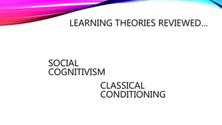 Learning theories that impact adult education & training | PPTX
