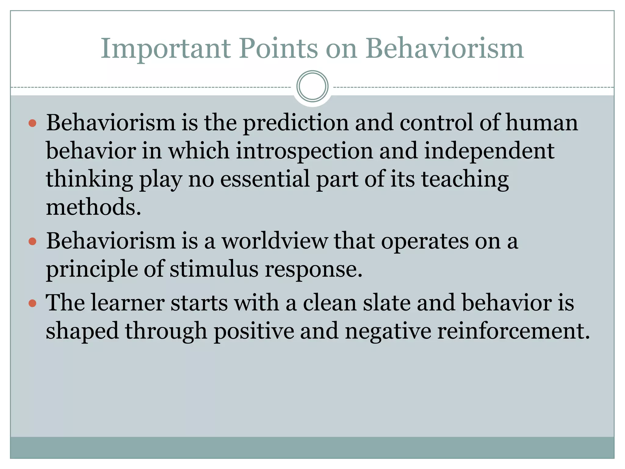 Behaviorism | PPTX | Hinduism | Religion & Spirituality