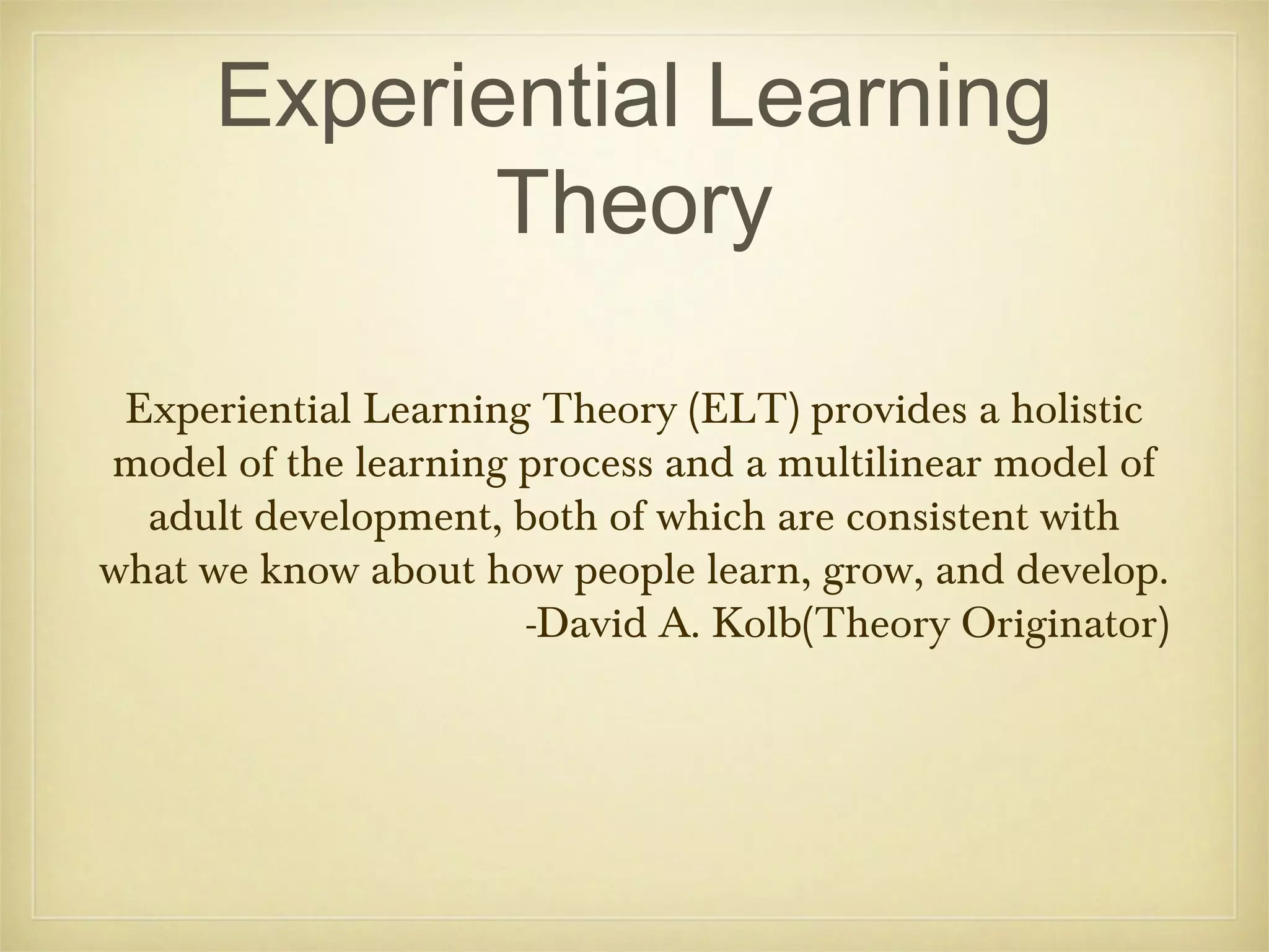 ELT Learning Theory | PPT