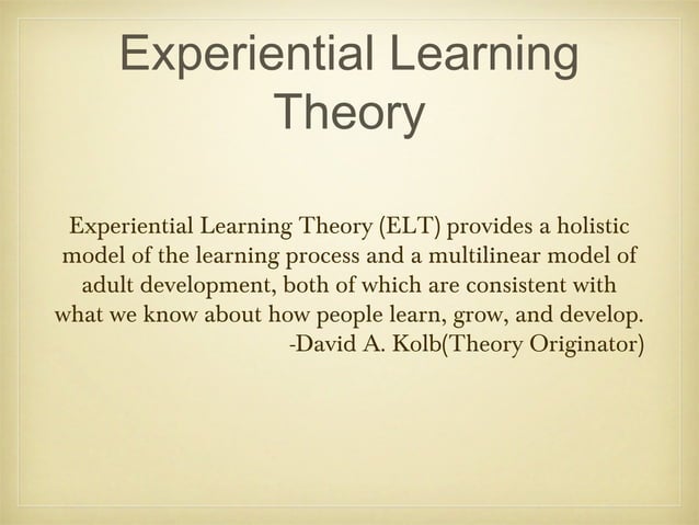 ELT Learning Theory | PPT