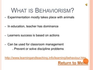 Learning Theory- Behaviorism | PPTX