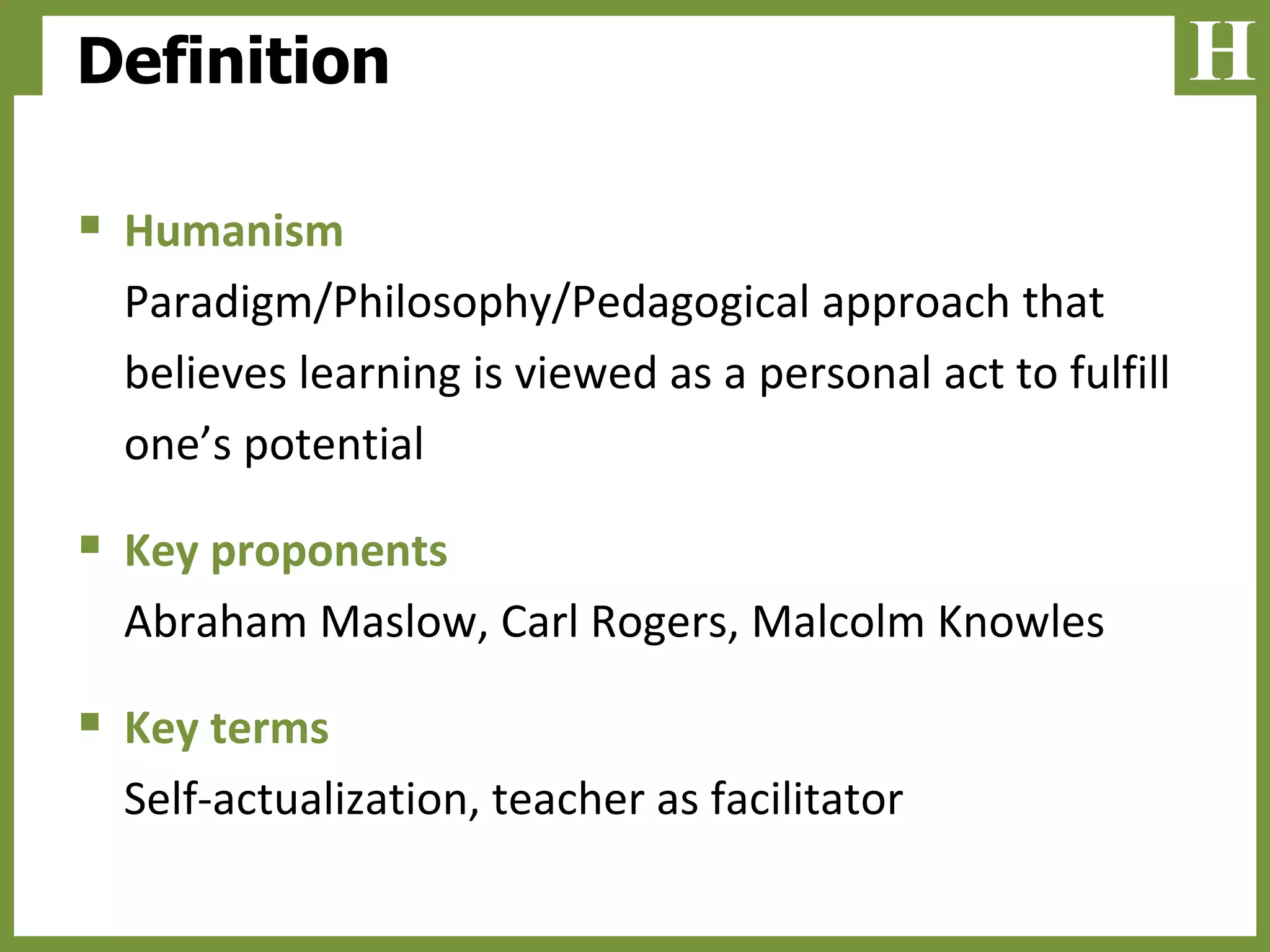 Learning theory humanism | PPTX