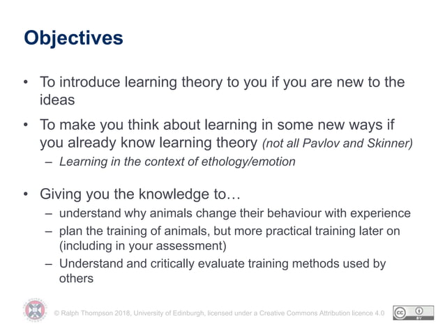 Animal Learning theory lecture | PPTX | Science