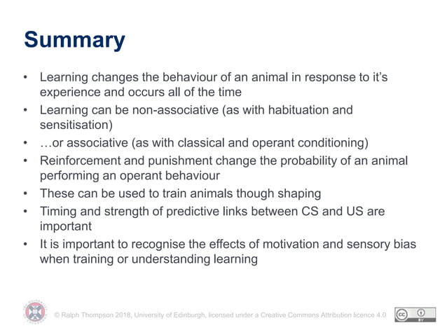 Animal Learning theory lecture | PPTX | Science