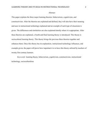 Learning theory paper | PDF