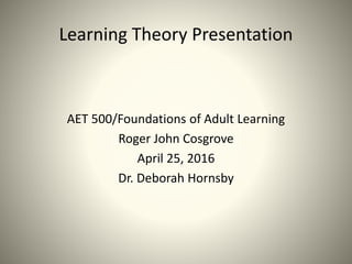 Learning theory presentation | PPTX