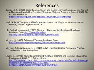 Learning theory presentation | PPTX