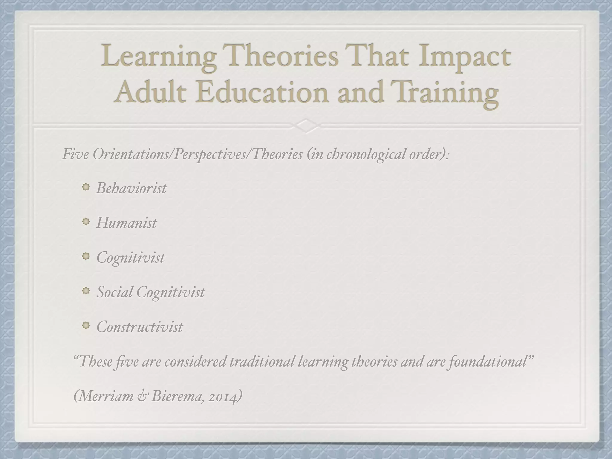 Learning Theory Presentation | PDF