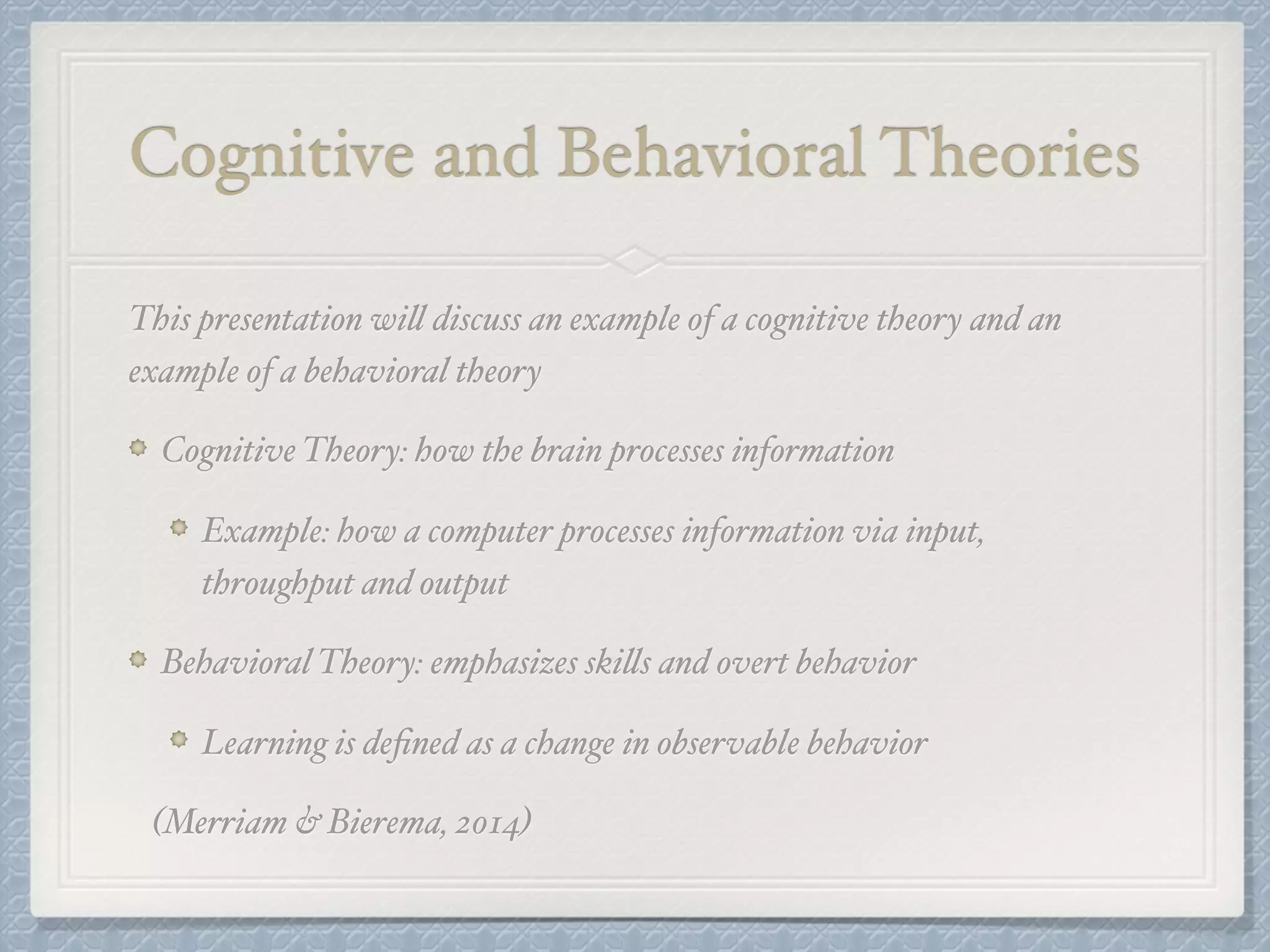 Learning Theory Presentation | PDF