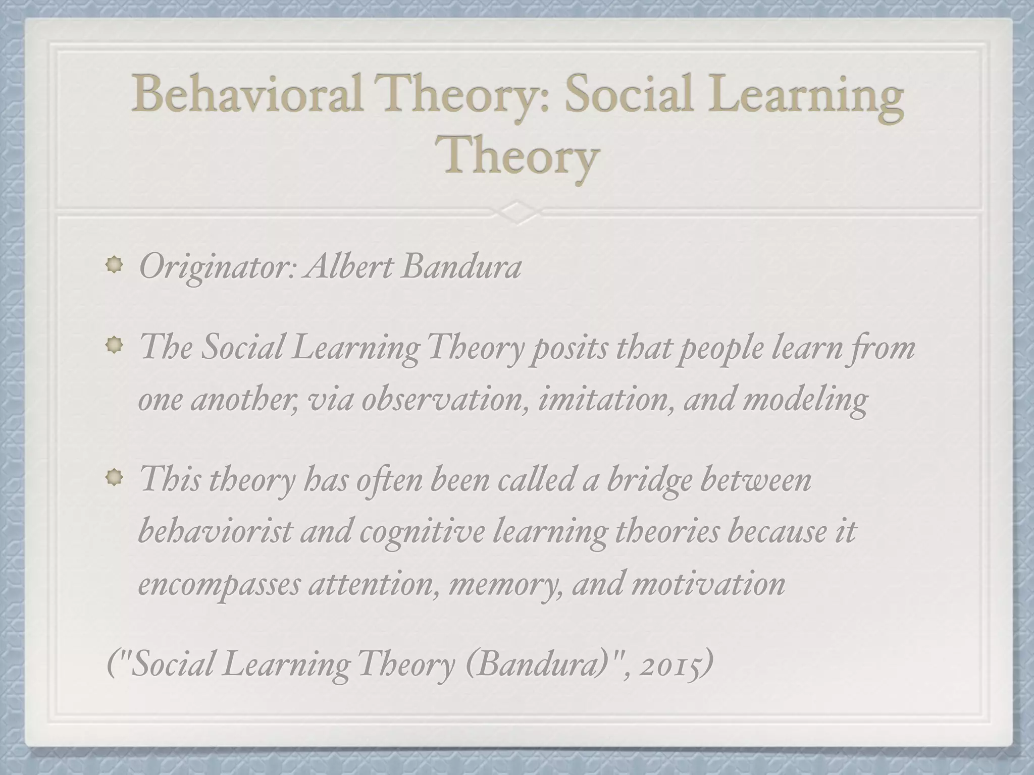 Learning Theory Presentation | PDF