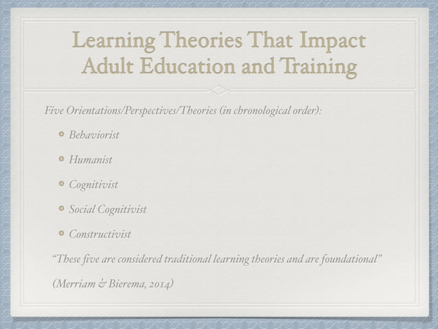Learning Theory Presentation | PDF | Education