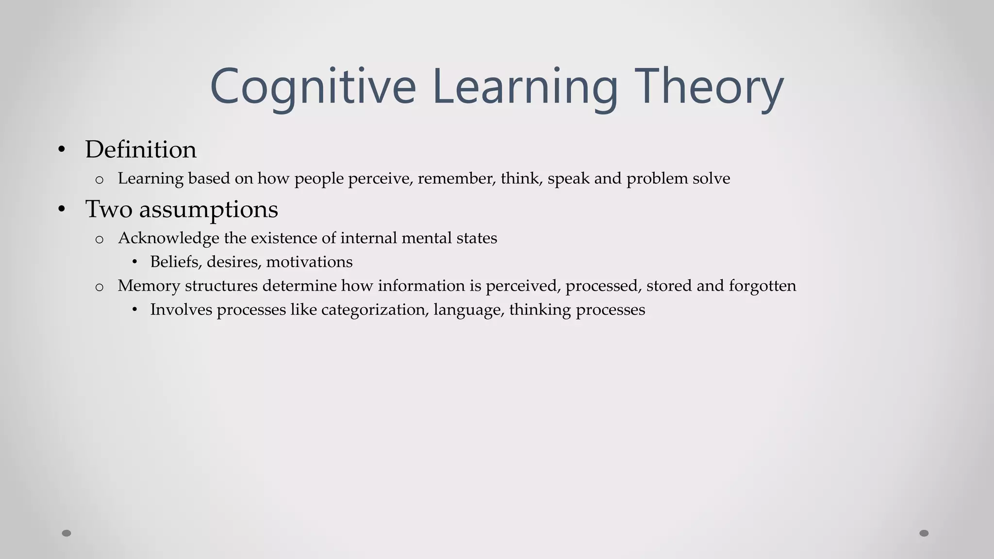 Learning theory presentation lee | PPTX