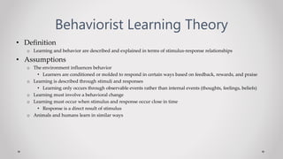 Learning theory presentation lee | PPTX