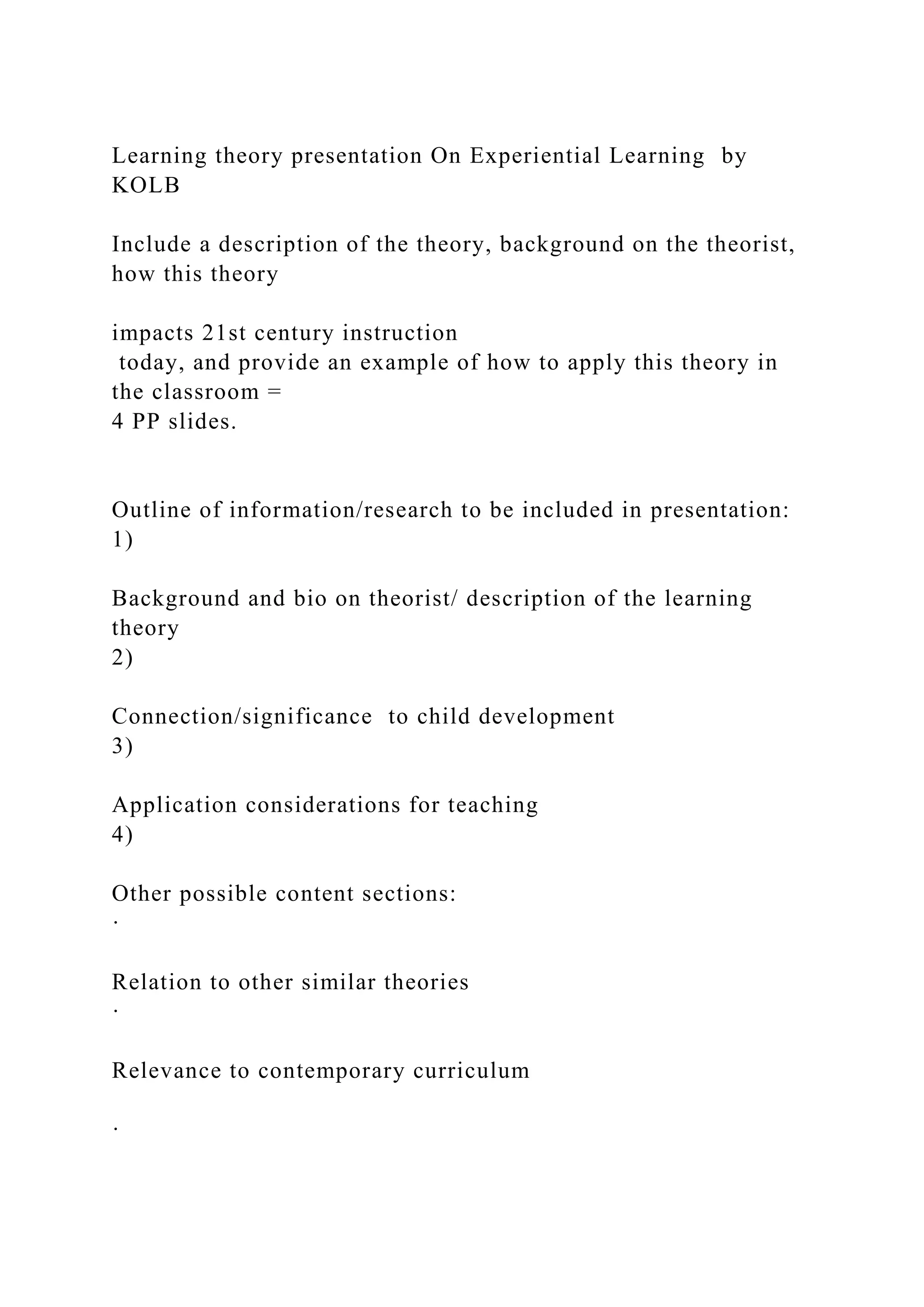 Learning theory presentation On Experiential Learning by KOLBIn.docx