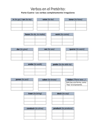 Learning the Preterite Packet - SharingLanguage.org